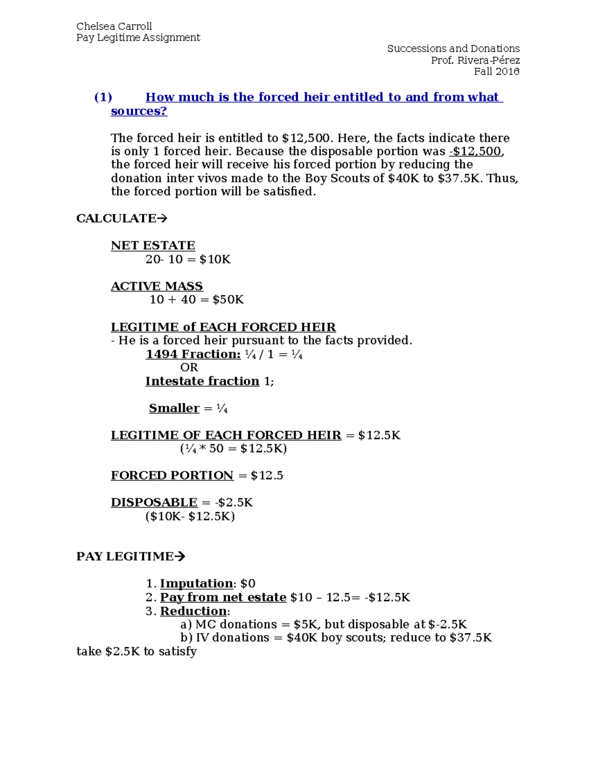 Pay legitime - Successions - Pay Legitime Assignment Successions and ...