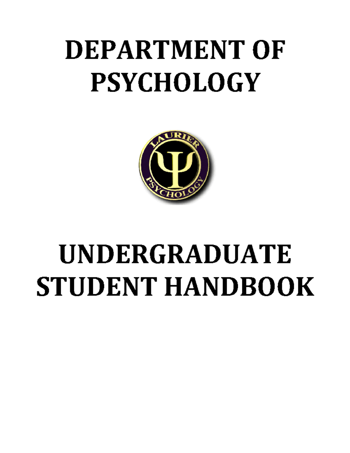 UG Student Handbook 2024-2025 - DEPARTMENT OF PSYCHOLOGY UNDERGRADUATE ...