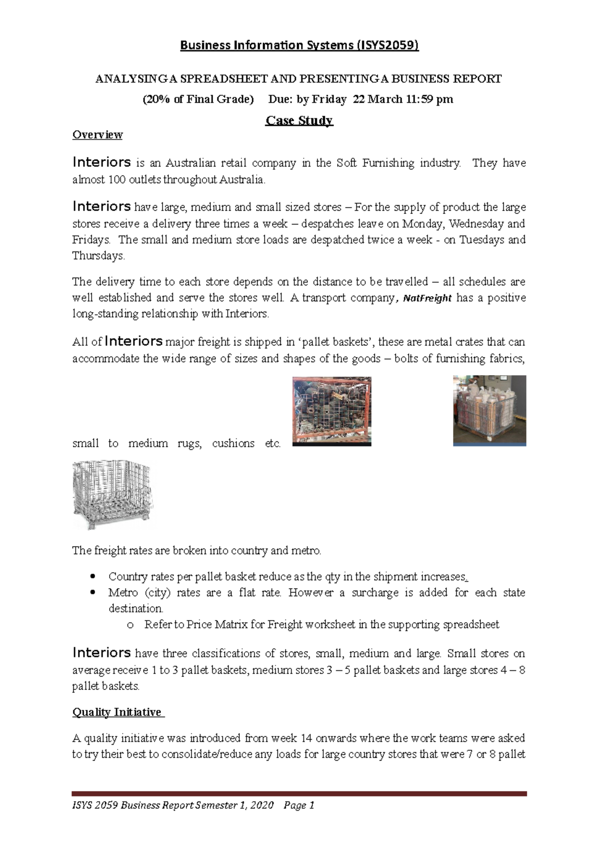 Final Sing 12020 bus report-3 - ANALYSING A SPREADSHEET AND PRESENTING ...