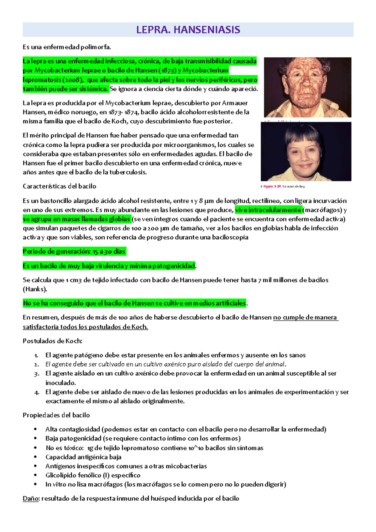 6. Lepra - LEPRA. HANSENIASIS Es una enfermedad polimorfa. La lepra es ...