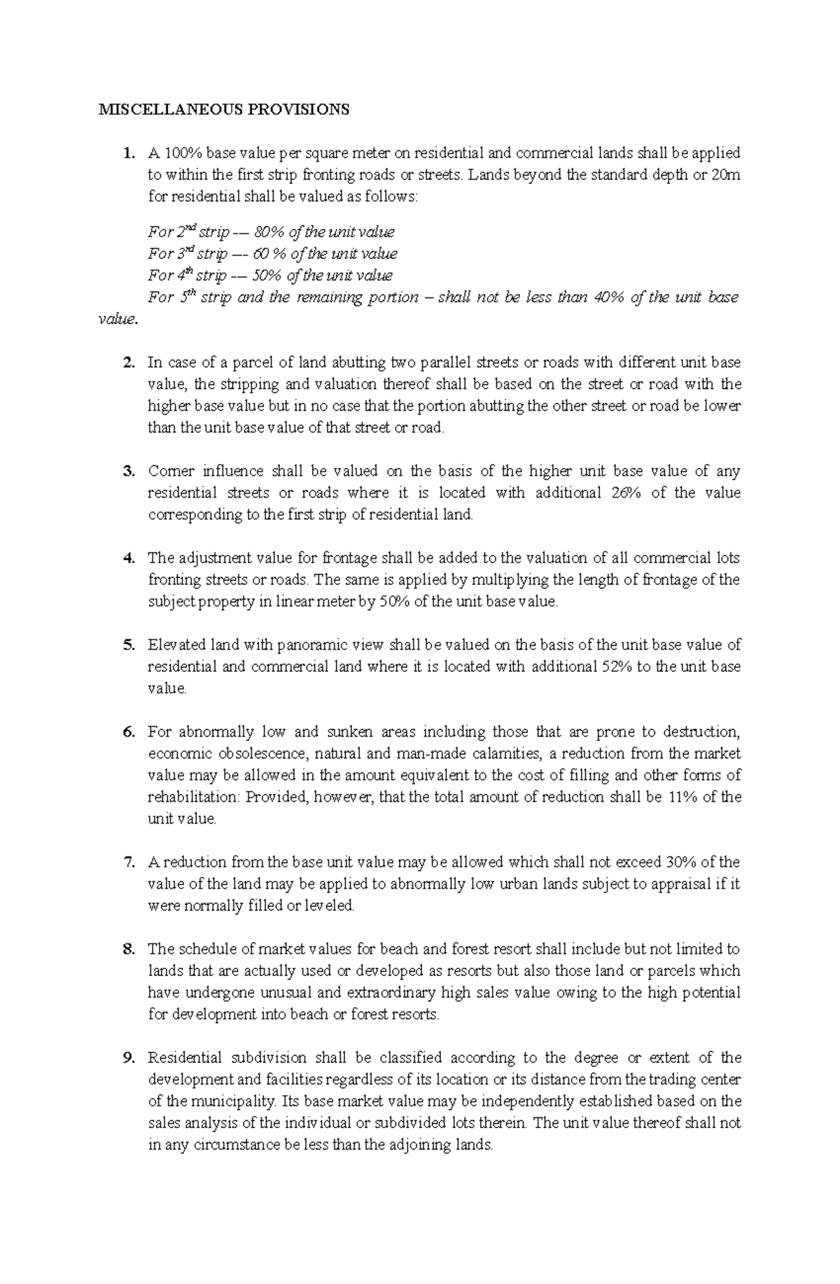 Edited Miscellaneous Provisions - MISCELLANEOUS PROVISIONS A 100% base ...