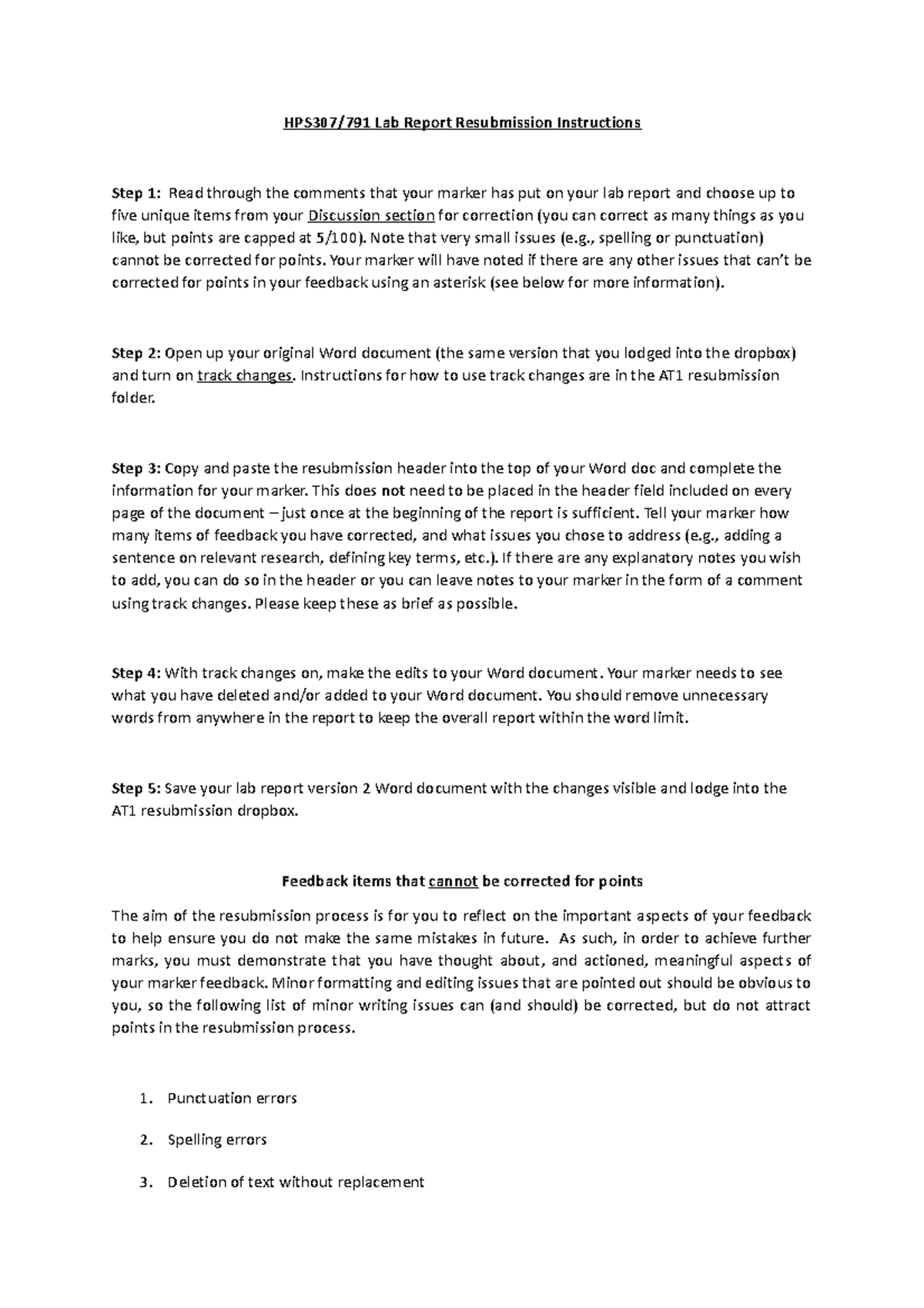 Resubmission Instructions - Note that very small issues (e., spelling ...