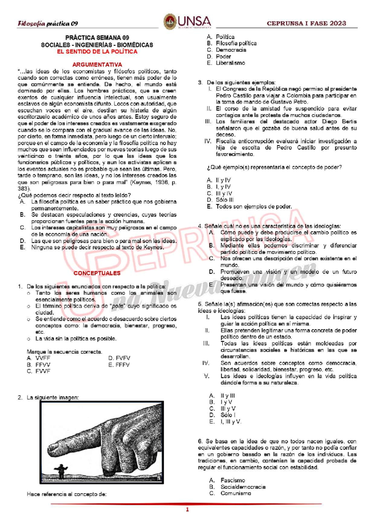 3. Práctica N° 09 Filosofía - Ceprunsa I FASE 2023 - Filosofia - Studocu