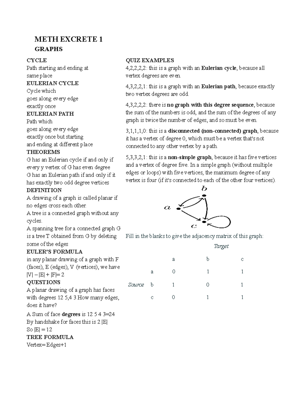MATH Discrete 1007 DS05 - METH EXCRETE 1 GRAPHS CYCLE Path starting and ...