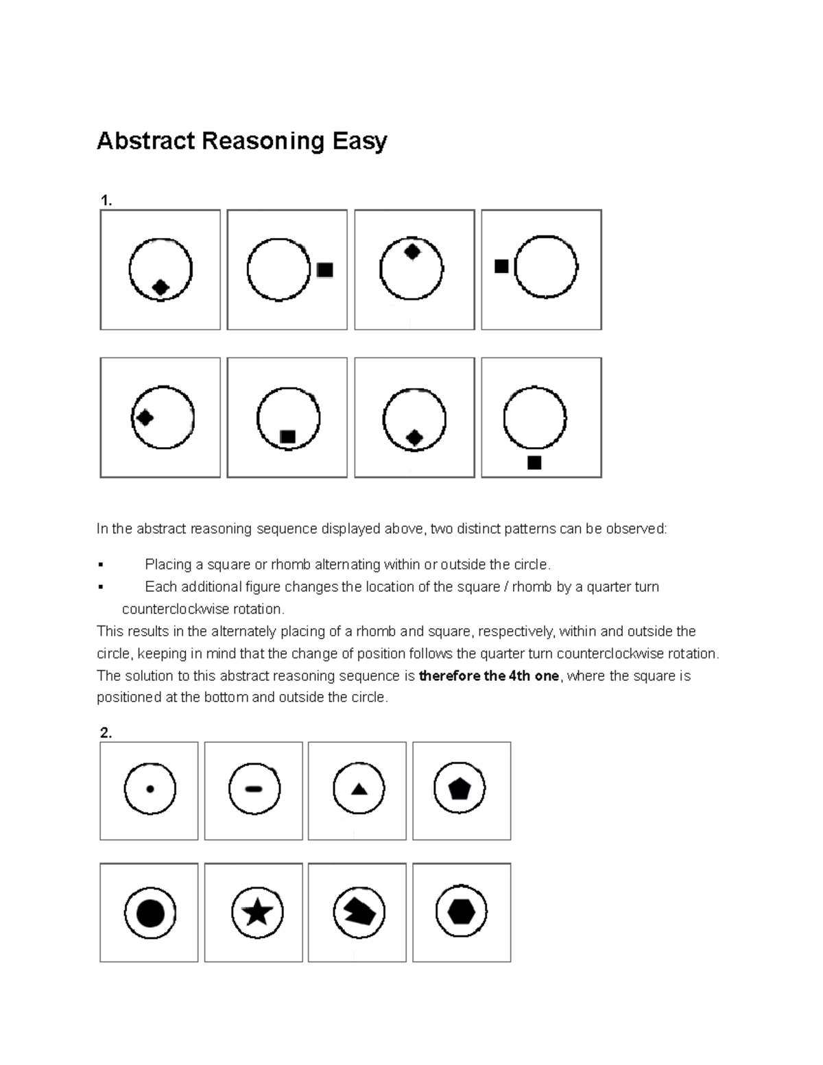 Abstract Reasoning 20Qn A with explanation - Abstract Reasoning Easy 1 ...