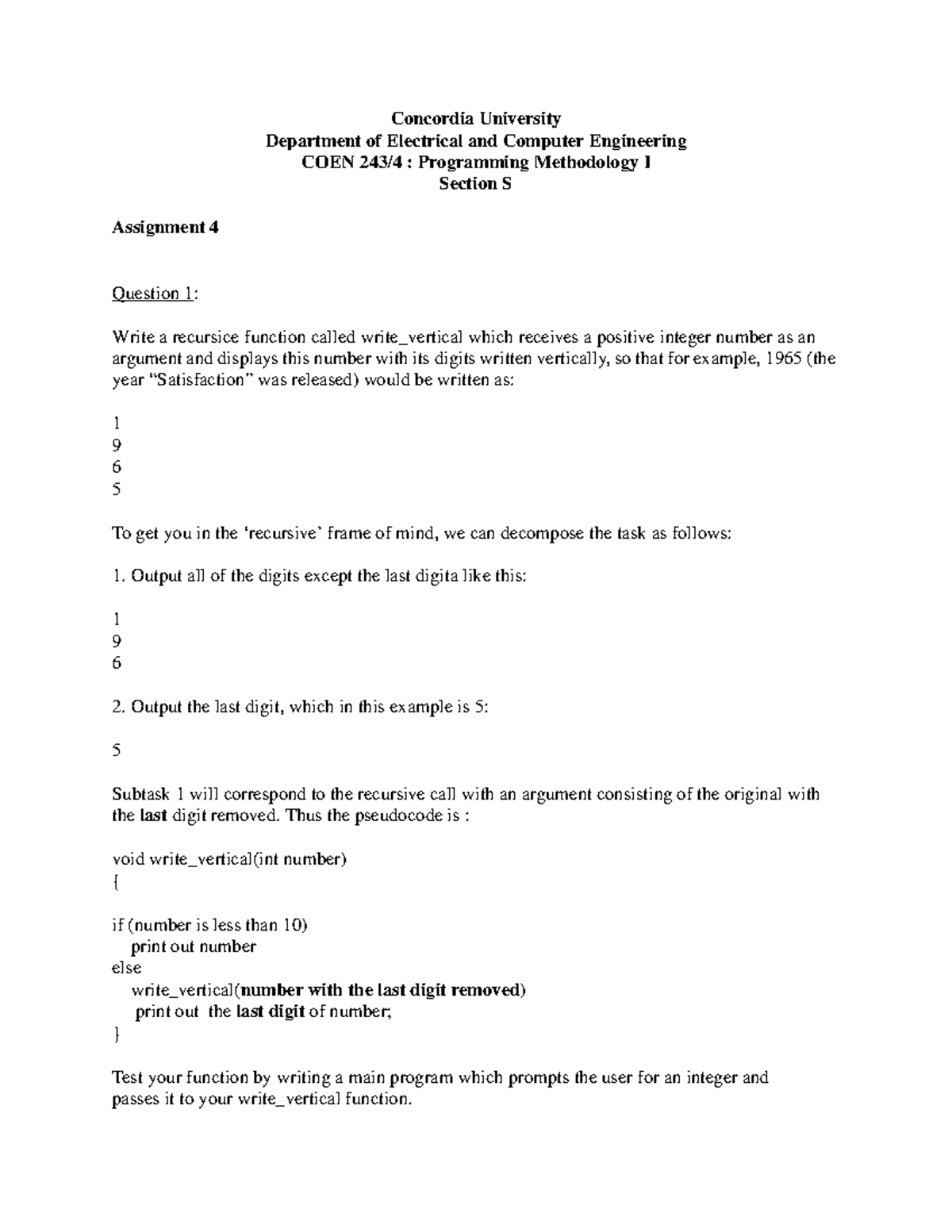 Practice assignment - Concordia University Department of Electrical and ...