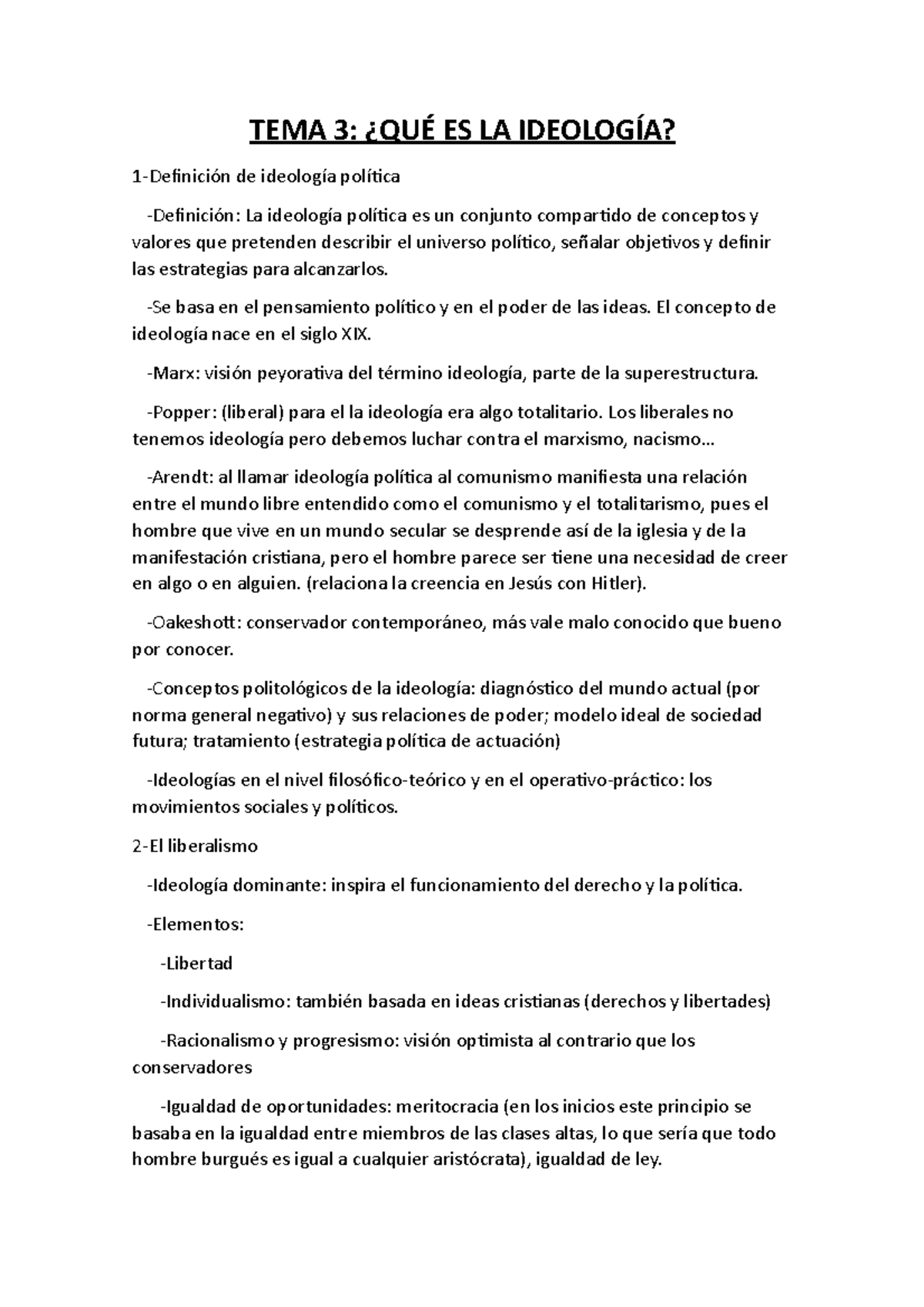 TEMA 3 Ideologías - fgjhnfdxjdxfghjn - TEMA 3: ¿QUÉ ES LA IDEOLOGÍA? 1 ...