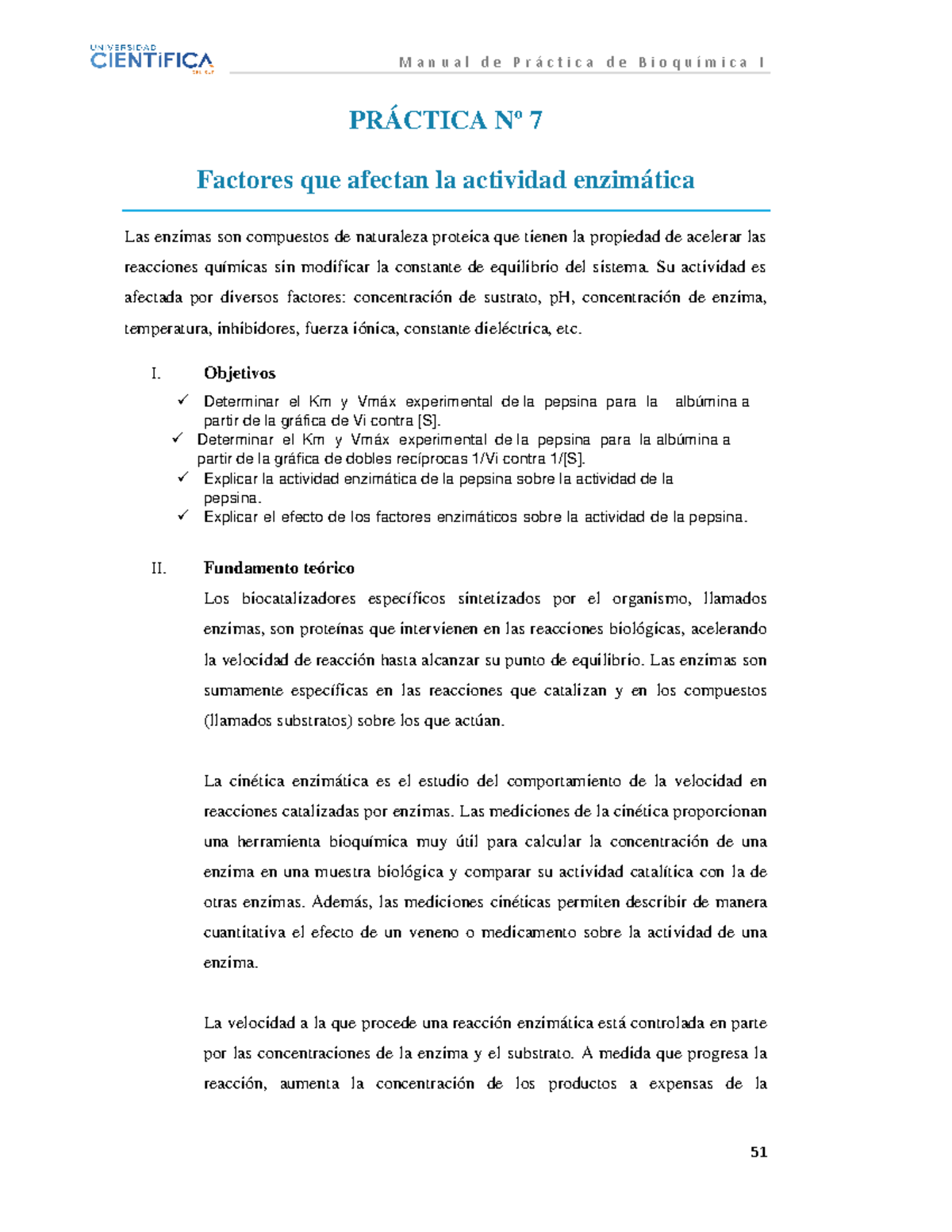 GUIA 7 - Hhjjj - PRÁCTICA Nº 7 Factores que afectan la actividad ...