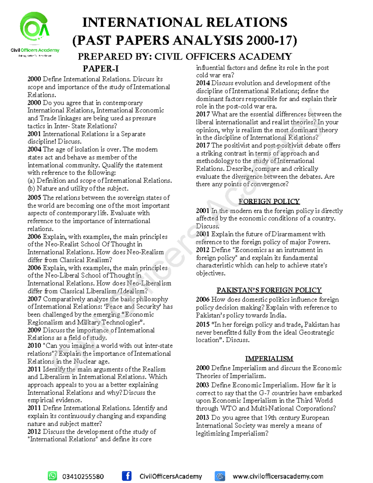 IR Important Questions For Competitive Exams INTERNATIONAL RELATIONS ir-important-questions-for-competitive-exams-international-relations