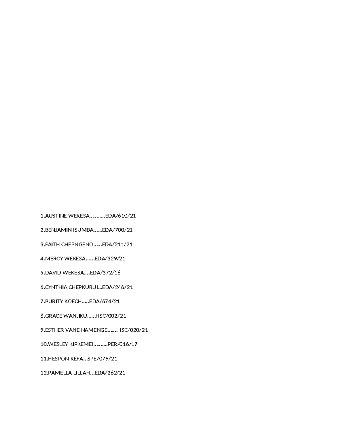 Discussion as a method of teaching group 1 - 1 WEKESA........../610/ 2 ...