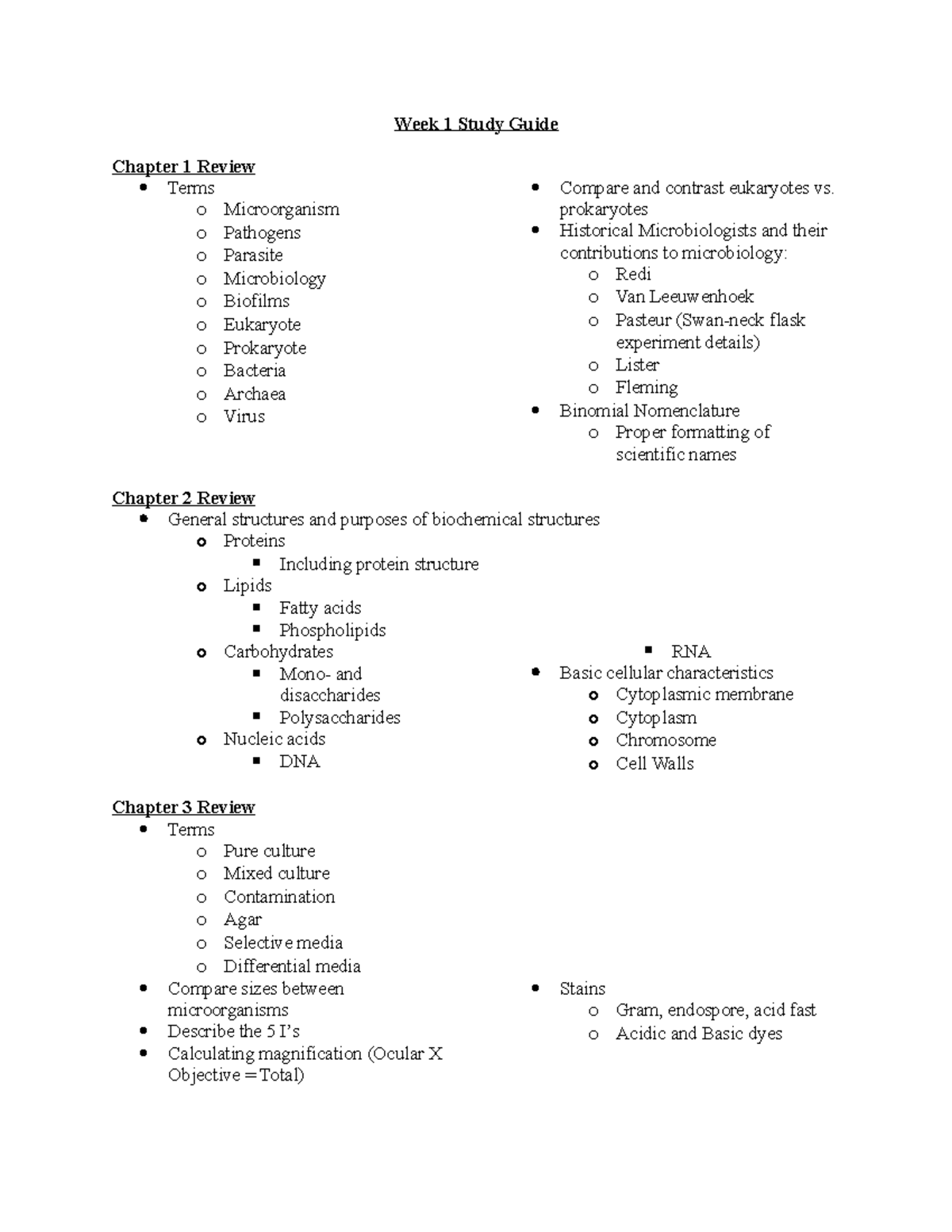 Week 1 Study Guide - Lab - Week 1 Study Guide Chapter 1 Review Terms o ...