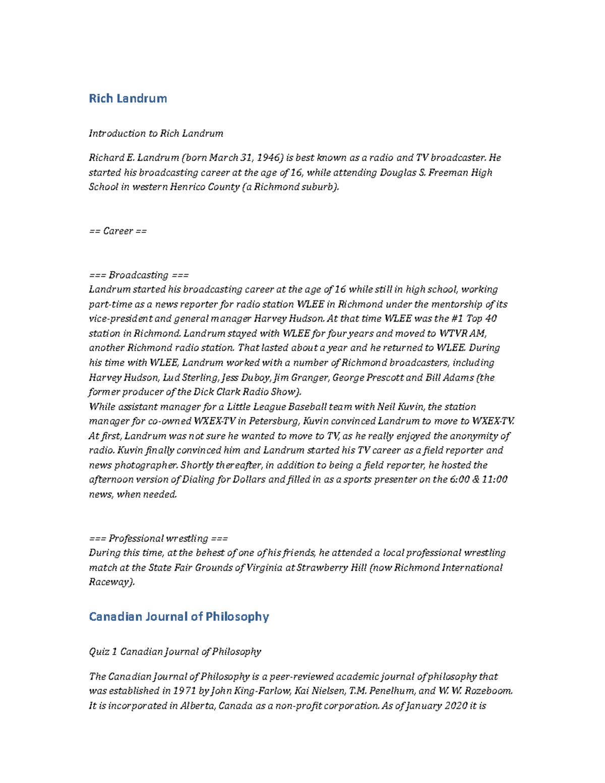 PSY167 Chapter Rich Landrum - Rich Landrum Introduction to Rich Landrum ...