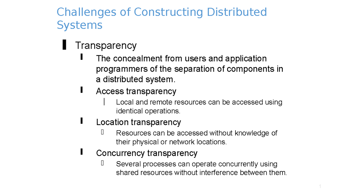 Important notes for exams - Challenges of Constructing Distributed ...