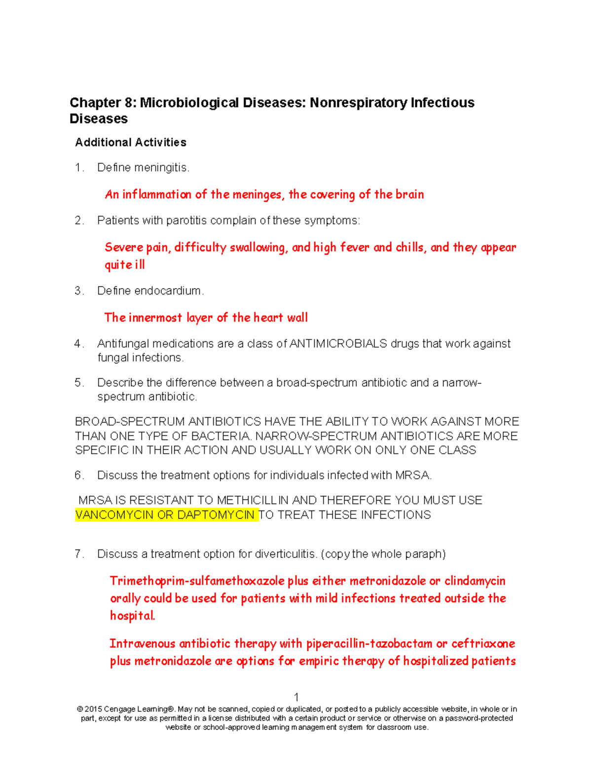 Ch08 Microbiology - Chapter 8: Microbiological Diseases: Nonrespiratory ...