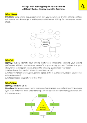 Creative-Writing-melc - SENIOR HIGH SCHOOL – ACADEMIC TRACK Grade: 11/ ...