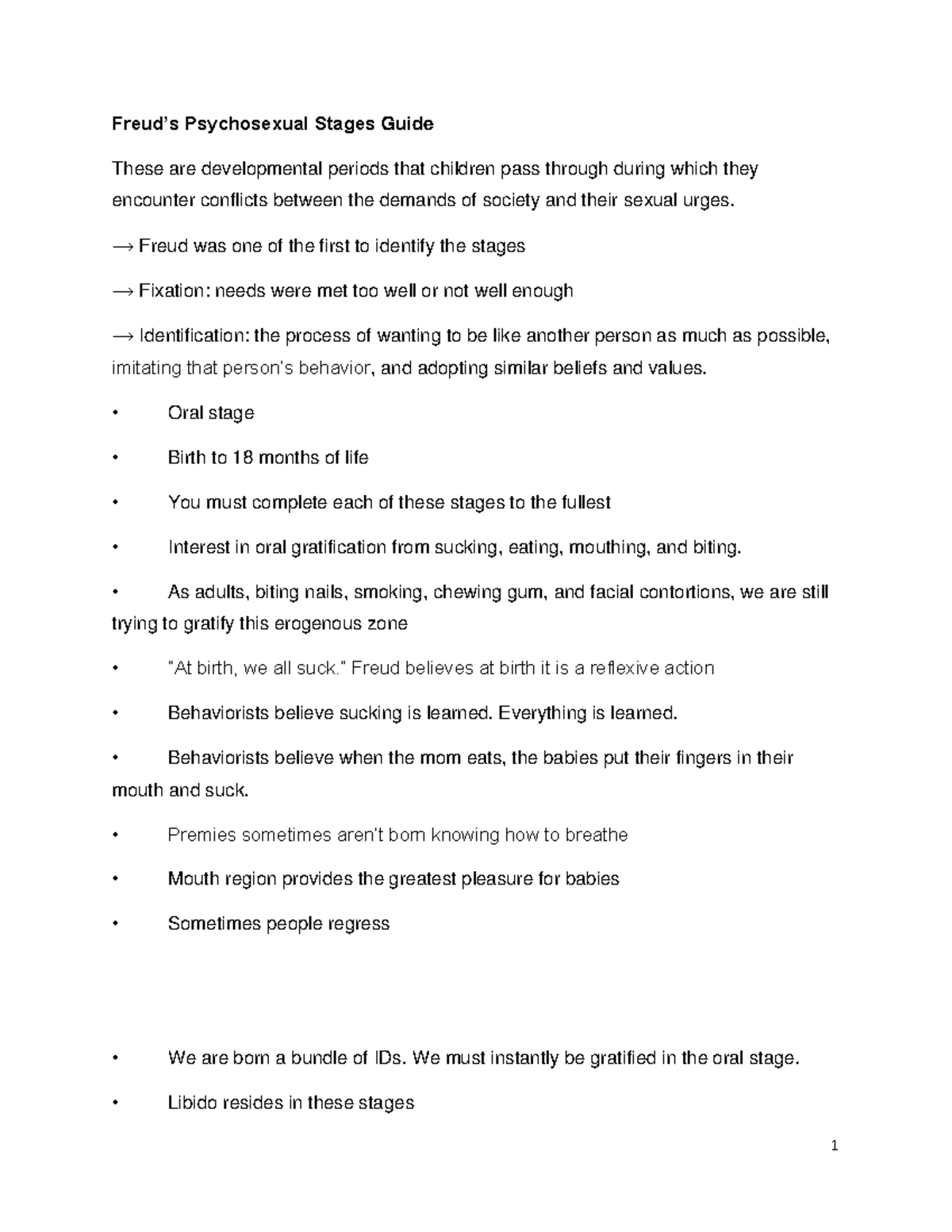 Freud’s Psychosexual Stages Guide - Freud’s Psychosexual Stages Guide ...