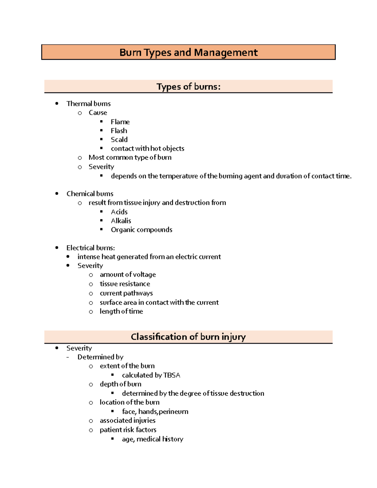 Burns 1 - Burn Types and Management Types of burns: Thermal burns o ...