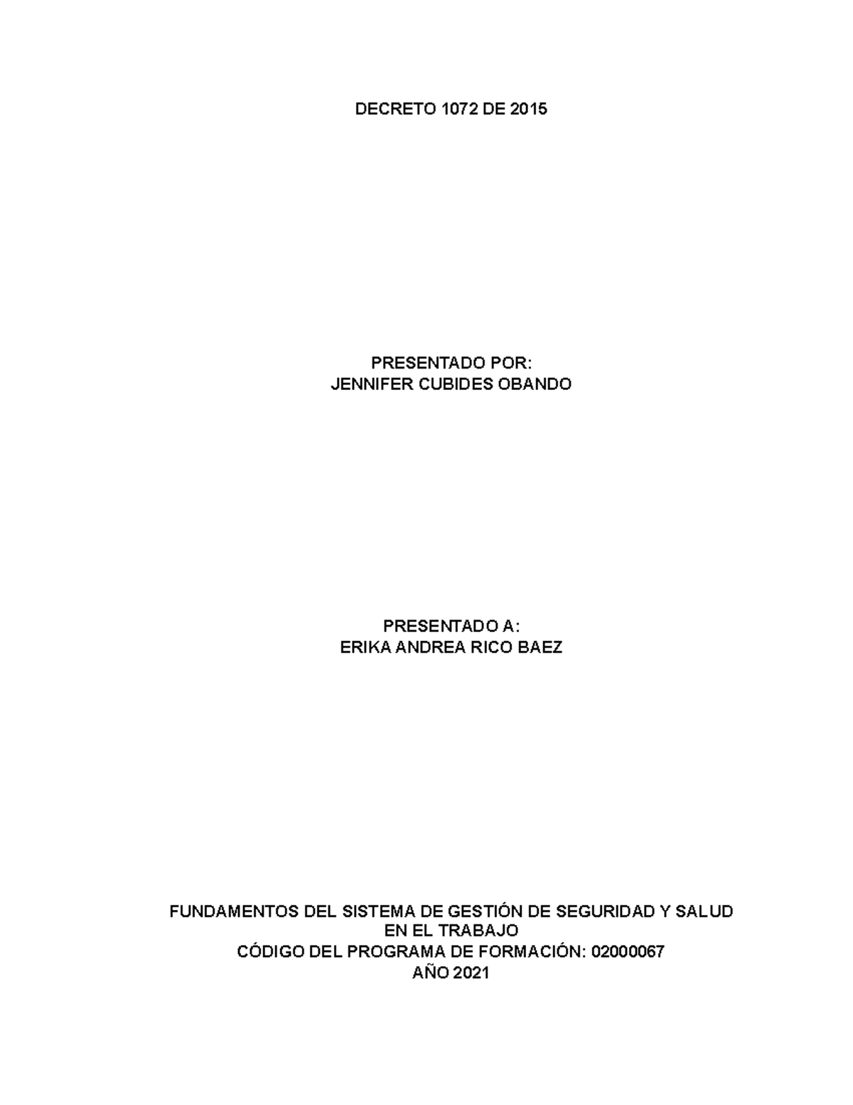 Decreto 1072 DE 2015 - Jennifer Cubides - DECRETO 1072 DE 2015 ...