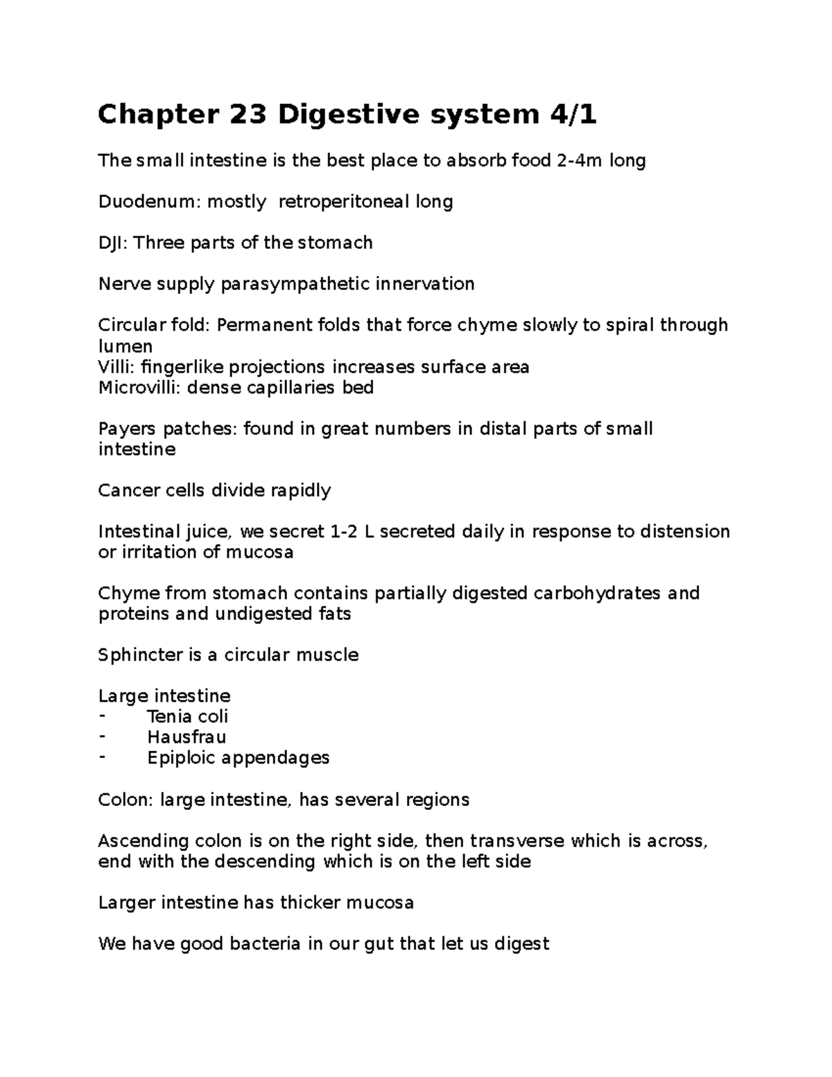 Anatomy and physiology II 4-01 - Chapter 23 Digestive system 4/ The ...