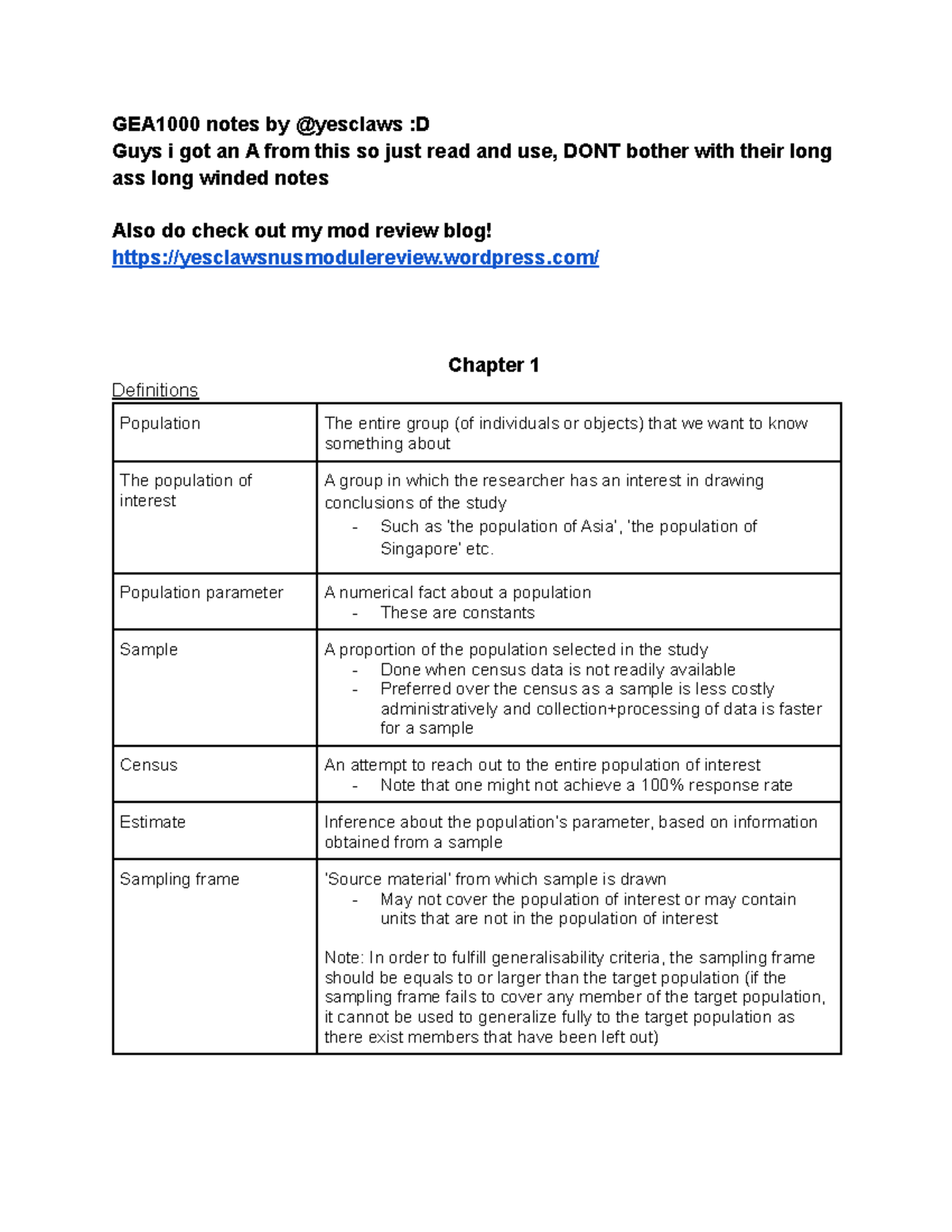 Cheatsheet - GEA - GEA1000 notes by @yesclaws :D Guys i got an A from ...