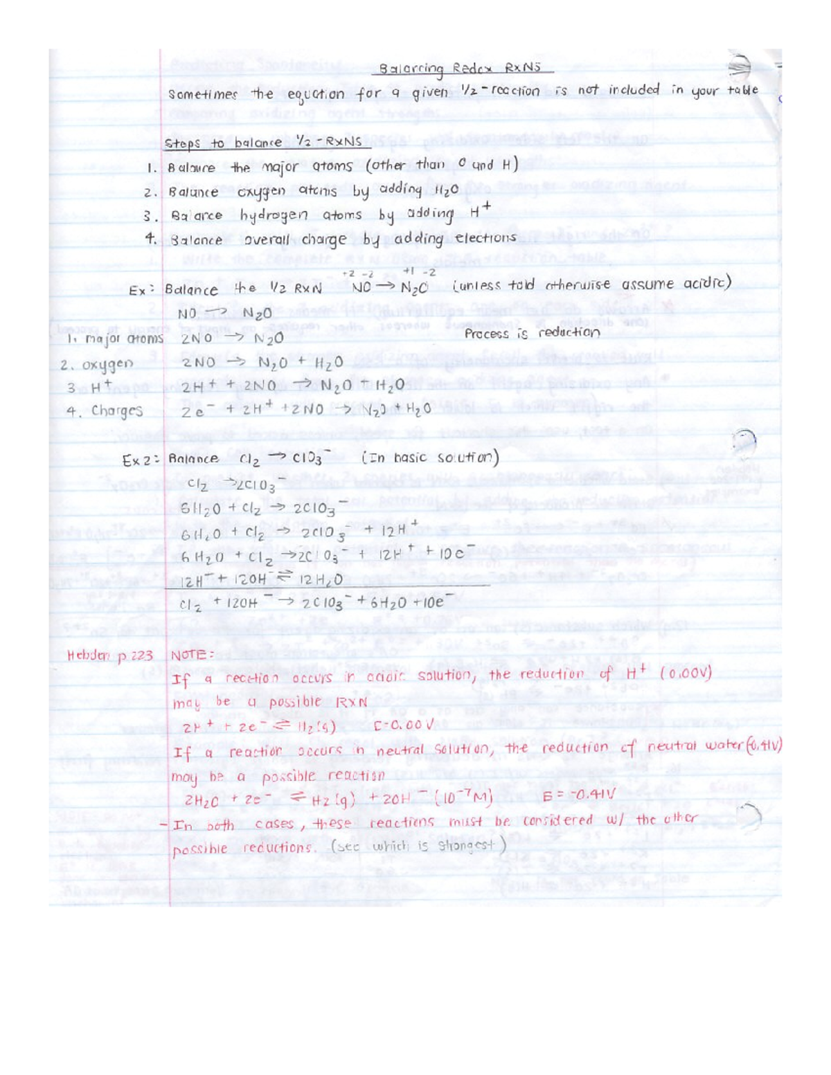 Chem 12 - balancing redox rxns half rxn method - Balancing Redox RXNS ...