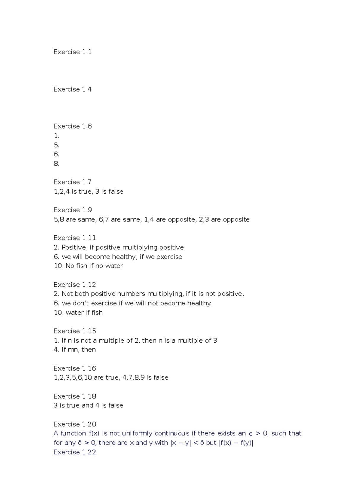 MATH 2001 Assignment 1 - written in the title - Exercise 1. Exercise 1 ...