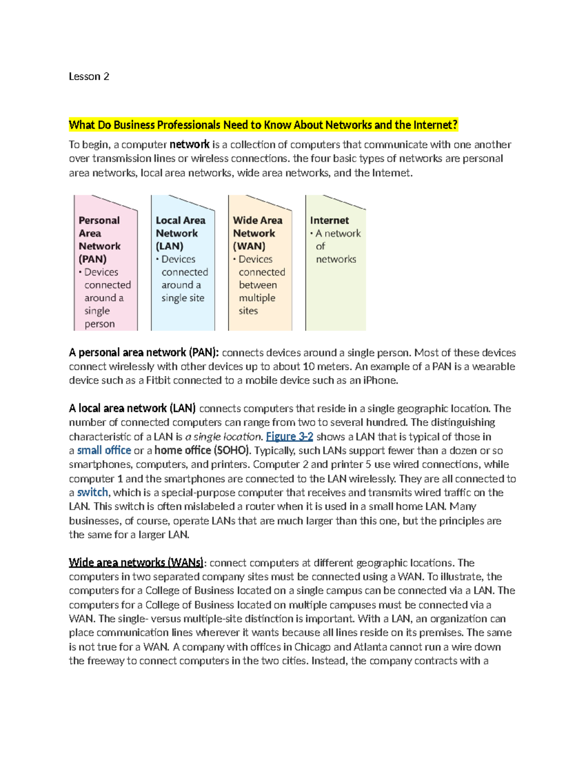 Lesson 2 - Lesson 2 What Do Business Professionals Need to Know About ...