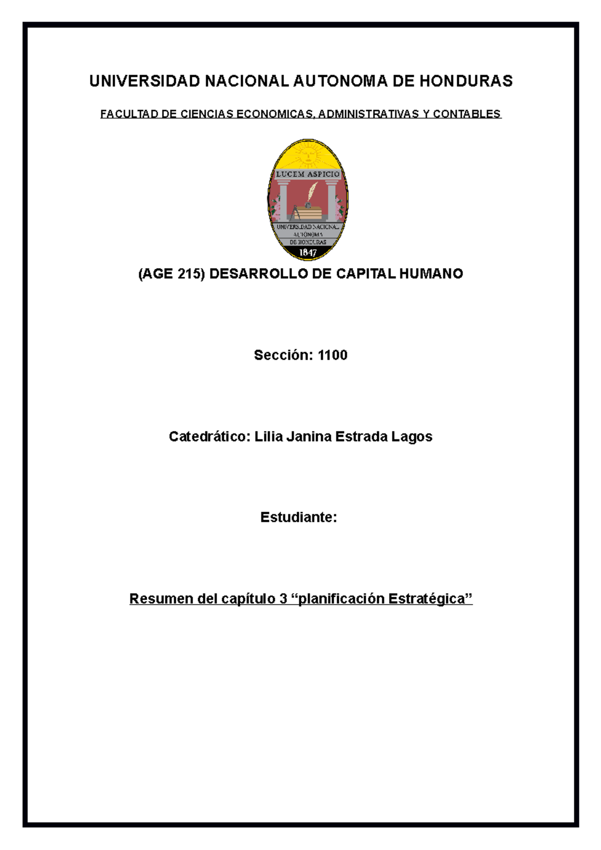 Resumen cap3 planificación estrategica - UNIVERSIDAD NACIONAL AUTONOMA ...