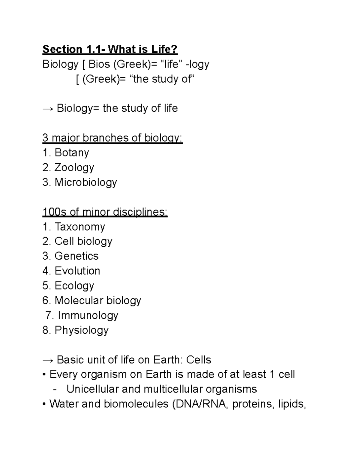 CH 1 Study of Life - Organizational hierarchy of life and what is ...