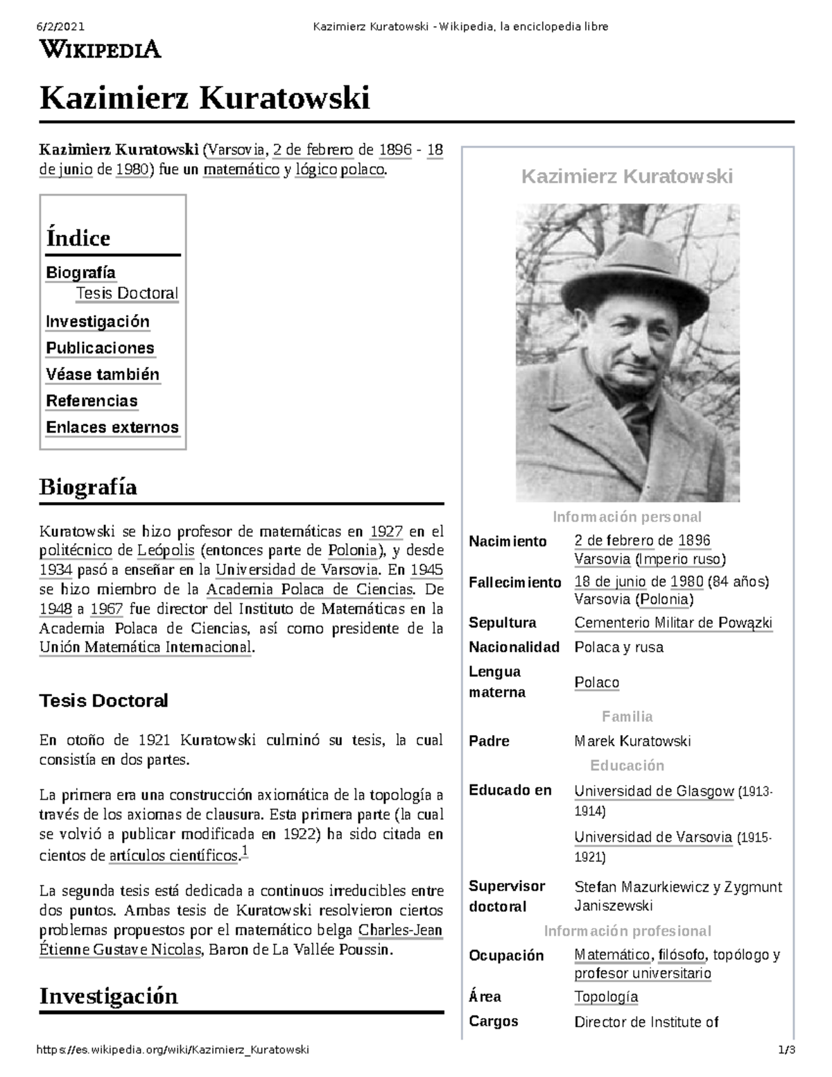 Kazimierz Kuratowski - Wikipedia, la enciclopedia libre - wikipedia ...