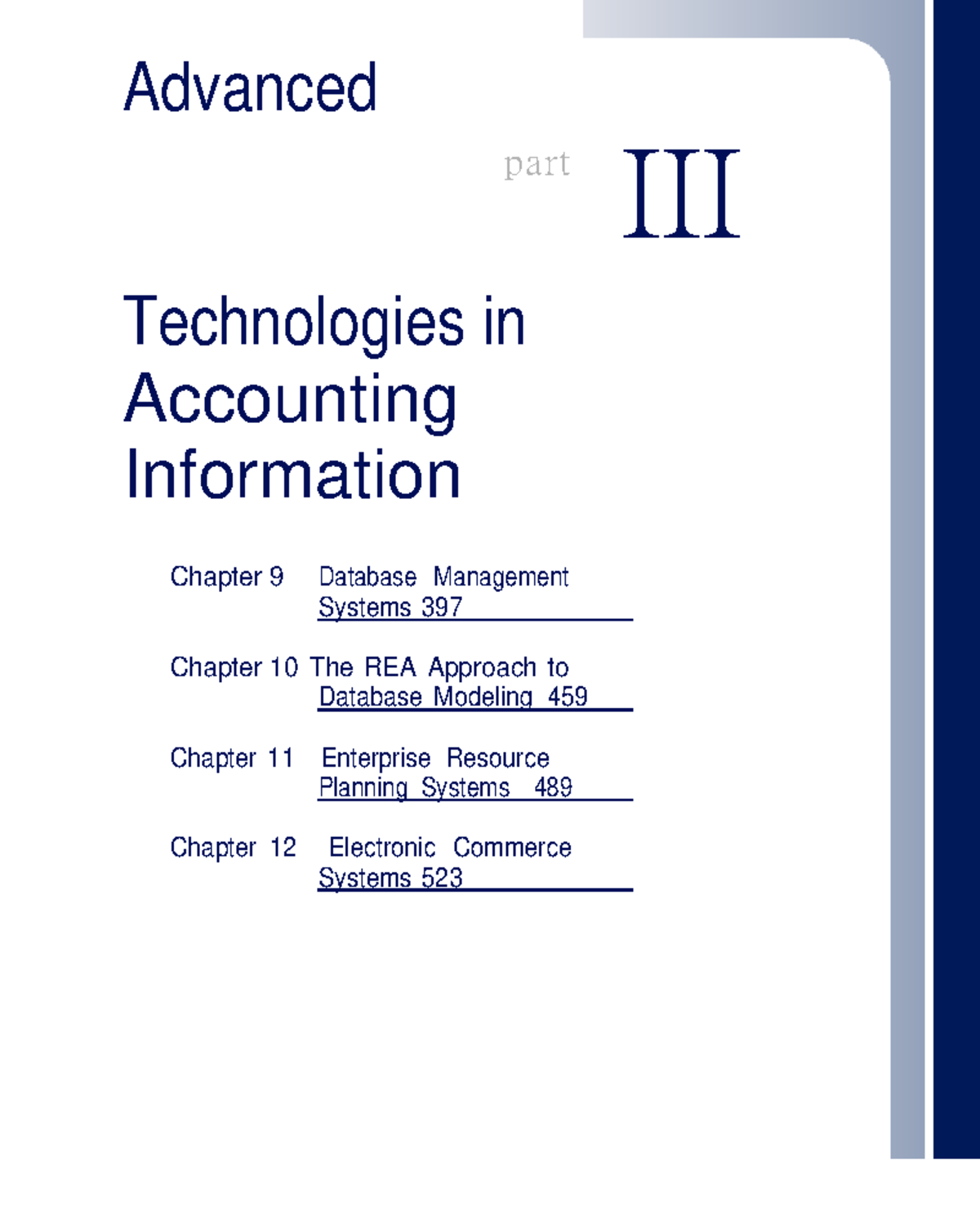 Advanced Technologies Database Management 1 by part - Advanced part III ...