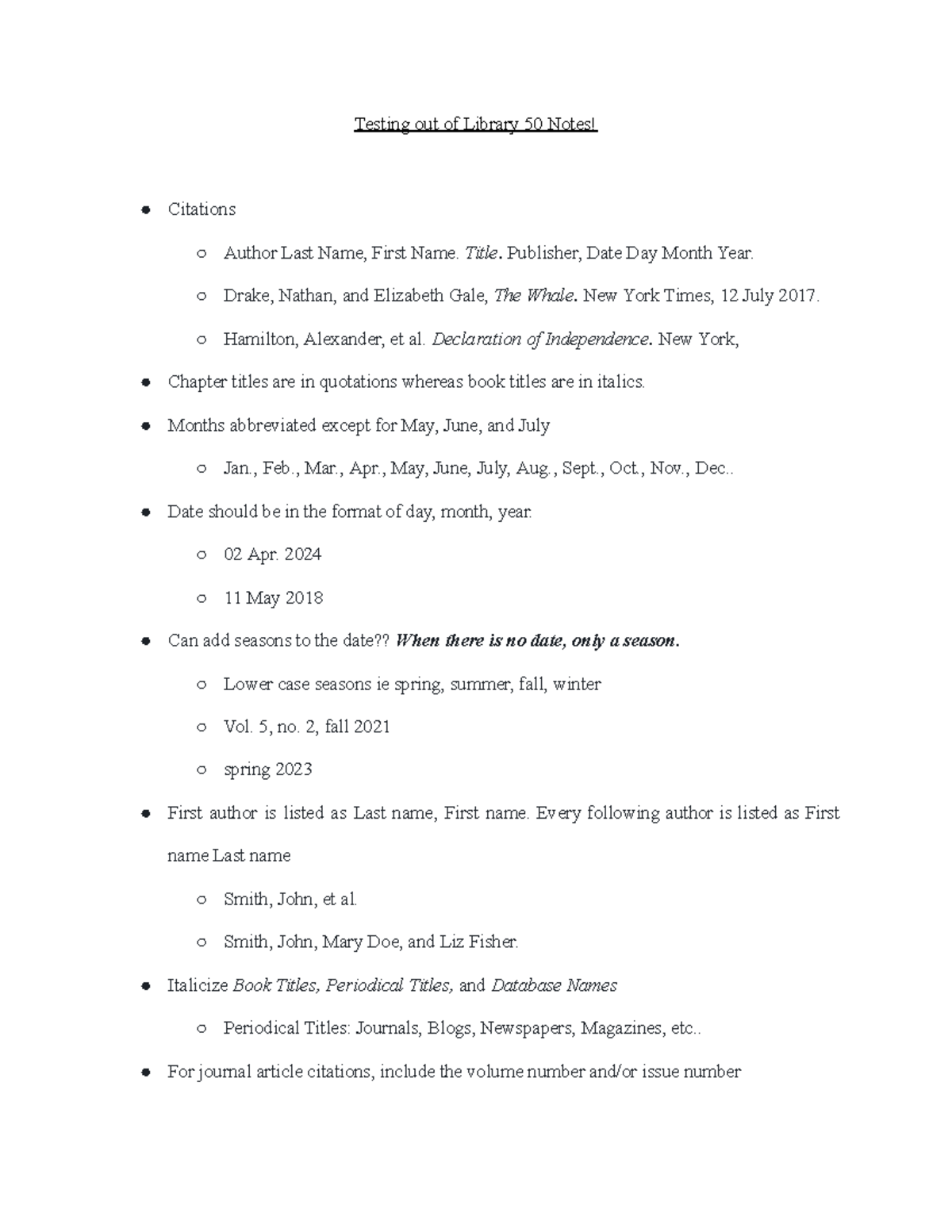 Testing Out of Introduction to Library and Research Skills (LIBR 50 ...