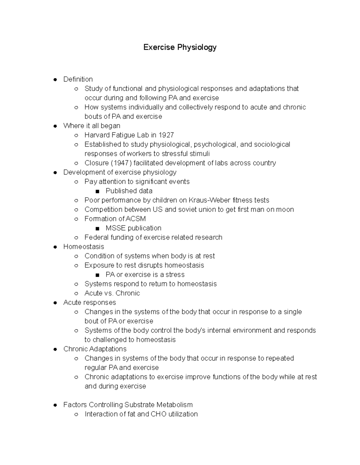 Chapter 3 - Exercise Physiology Lecture - Exercise Physiology ...