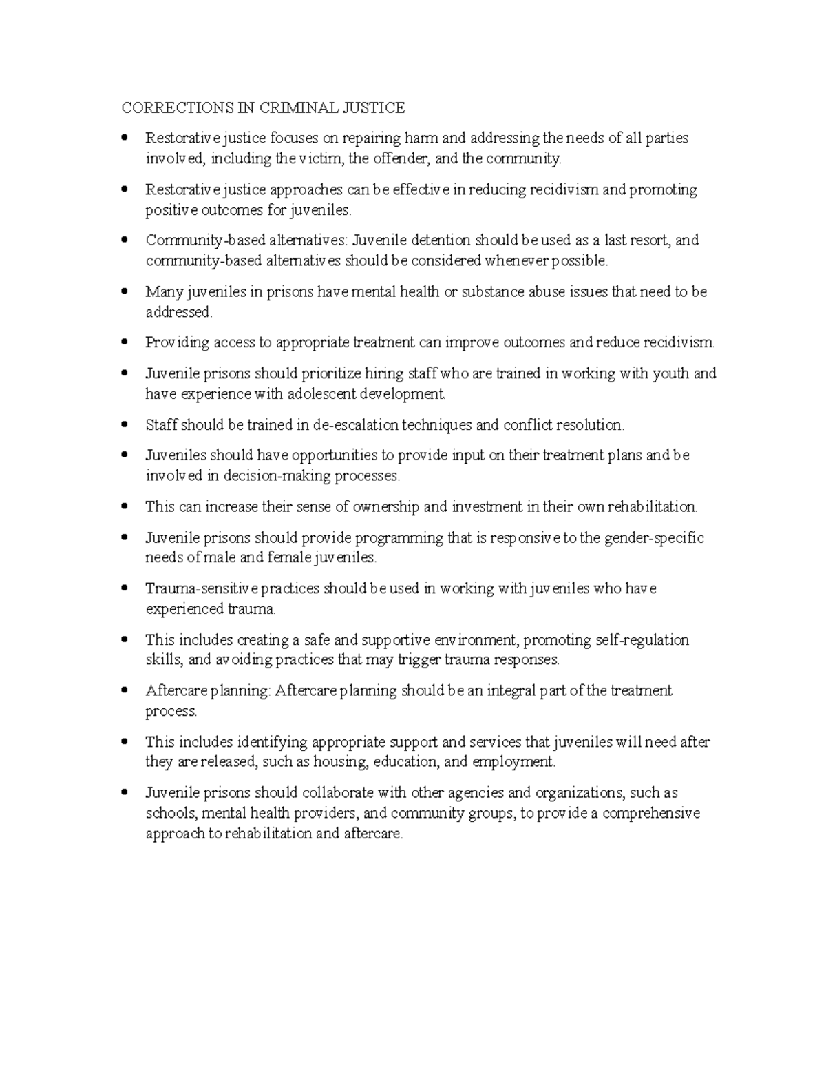 Corrections IN Criminal Justice Notes 3 - CORRECTIONS IN CRIMINAL ...