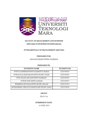 Group Project MAT112 MAC 2023 - JULY 2023 - KPPIM@UiTMJ CONFIDENTIAL CD ...