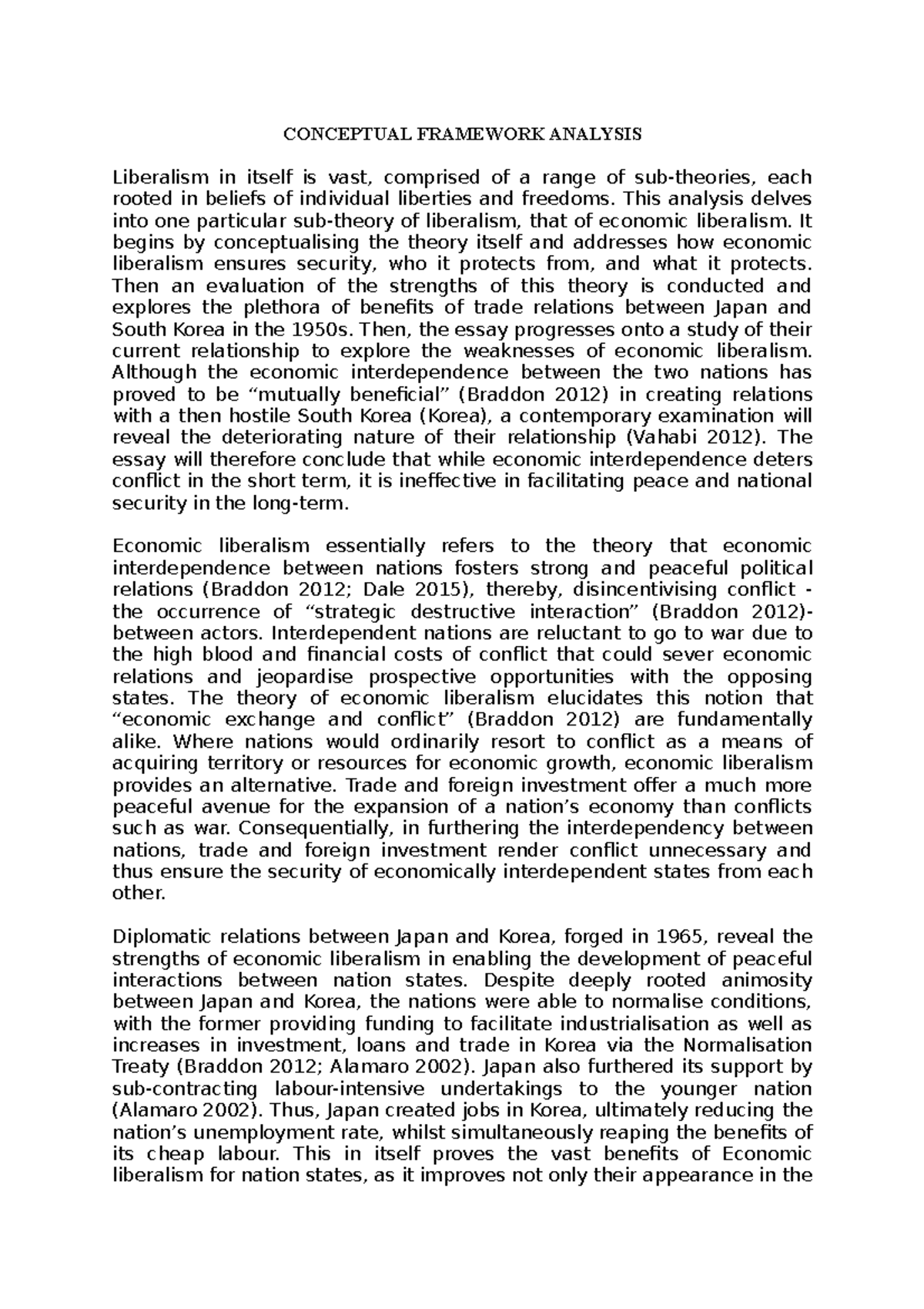 Framework Draft #3 - CONCEPTUAL FRAMEWORK ANALYSIS Liberalism in itself ...
