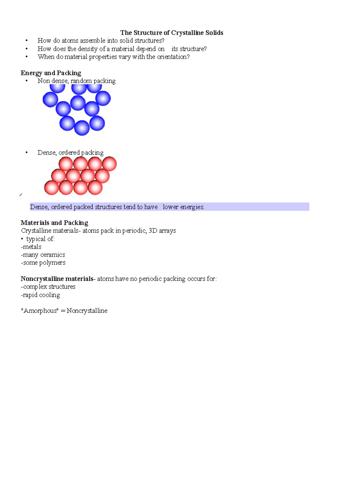 10. Crystal Structure - Notes in chemistry - The Structure of ...