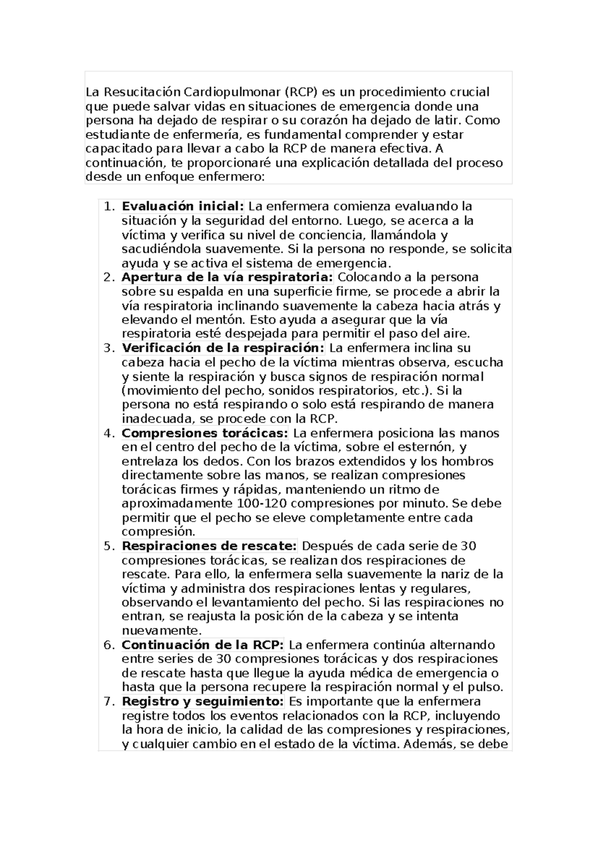 RCP Enfermería - La Resucitación Cardiopulmonar (RCP) es un ...