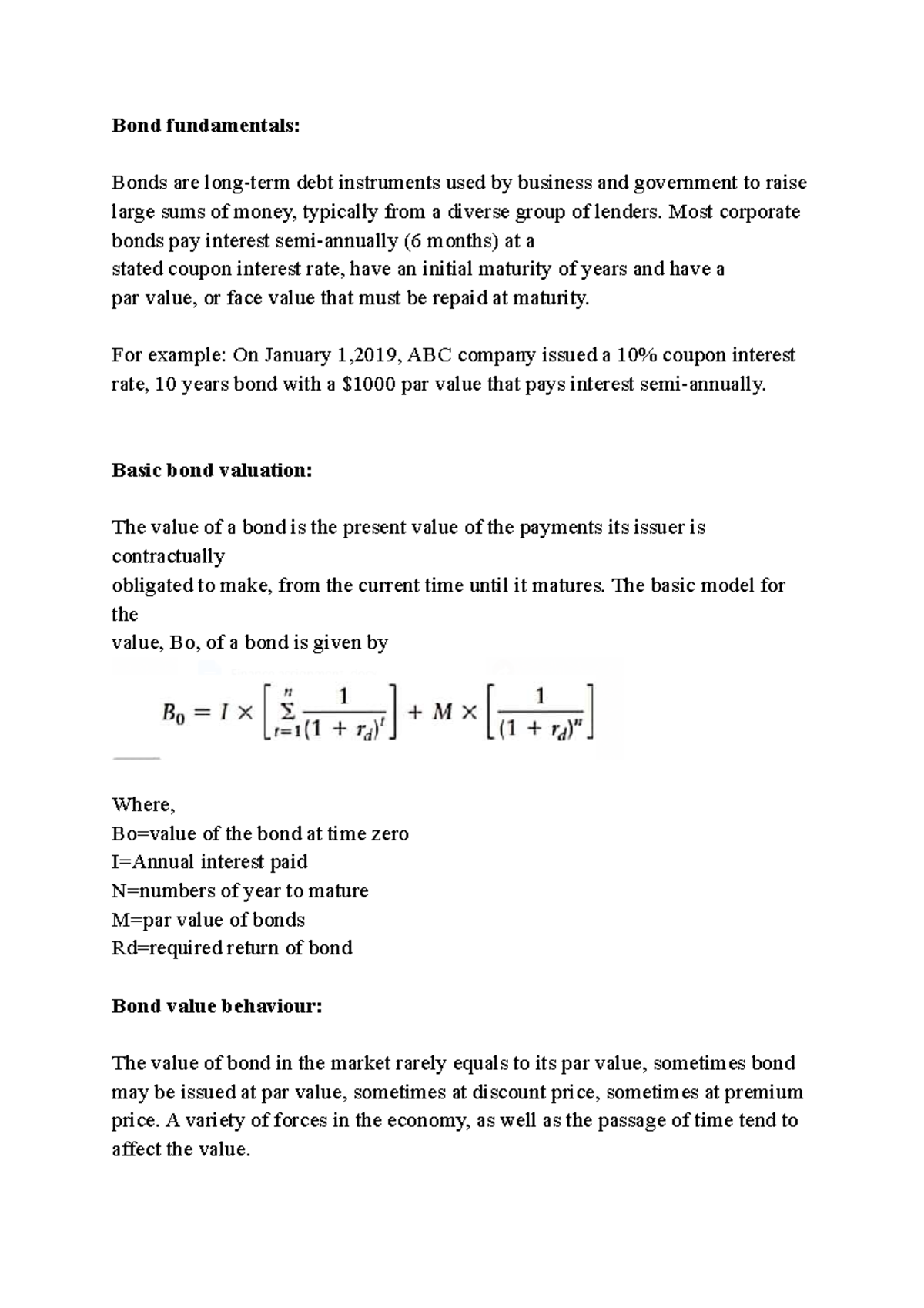 Mim - easy - Bond fundamentals: Bonds are long-term debt instruments ...