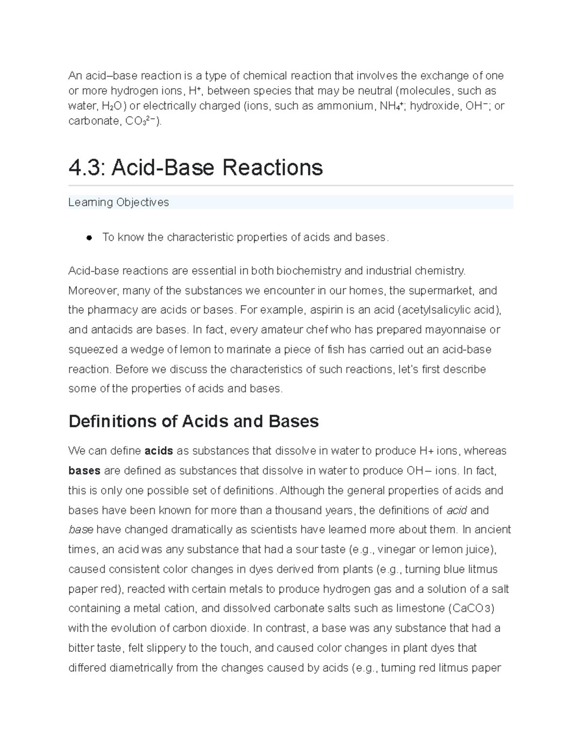 Chemistry Module 6: Acid/Base Reactions - HSC Notes - An acid–base ...