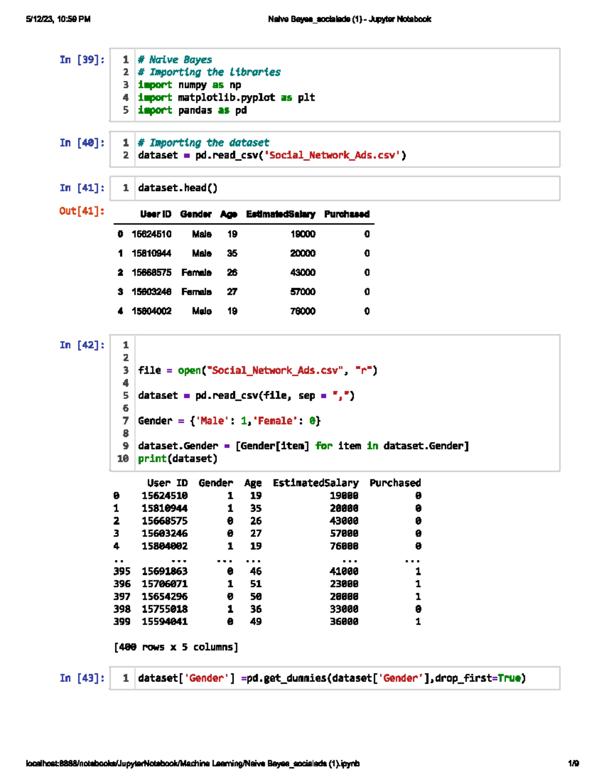 Naive Bayes - Computer Science - Studocu