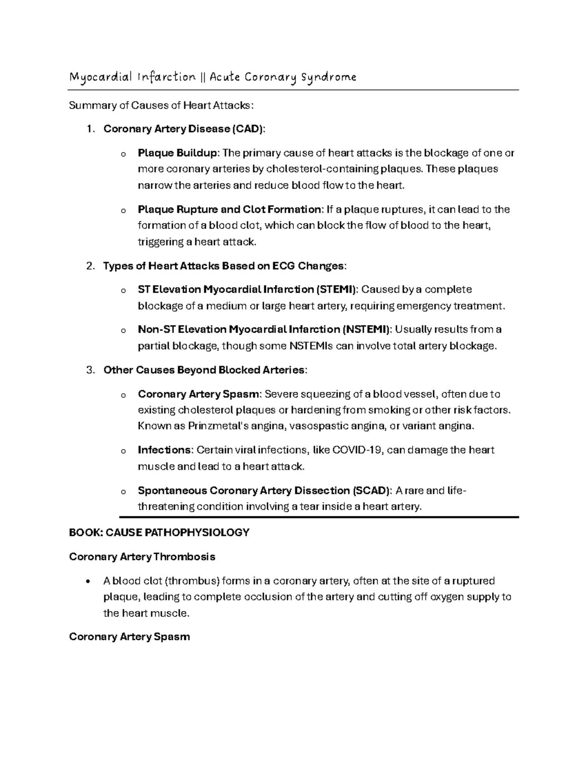 MS1 REP Myocardial Infarction - Myocardial Infarction || Acute Coronary ...