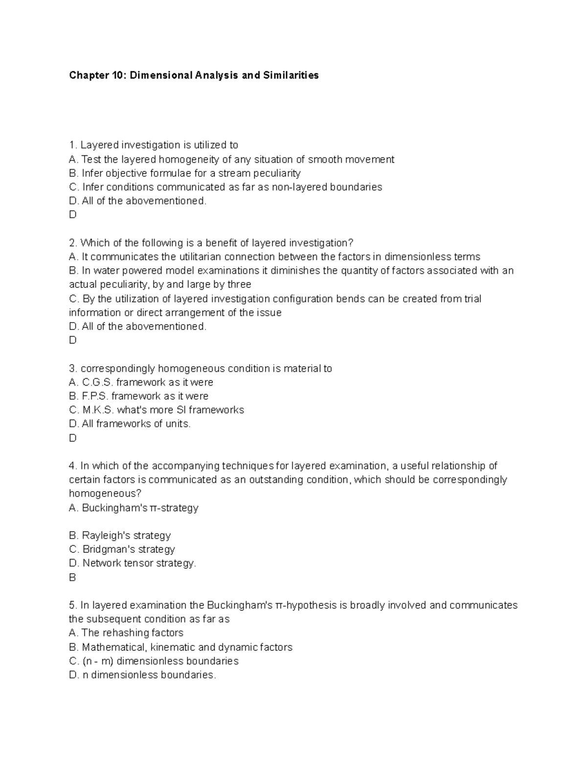 Chapter 10 Dimensional Analysis and Similarities - Chapter 10 ...