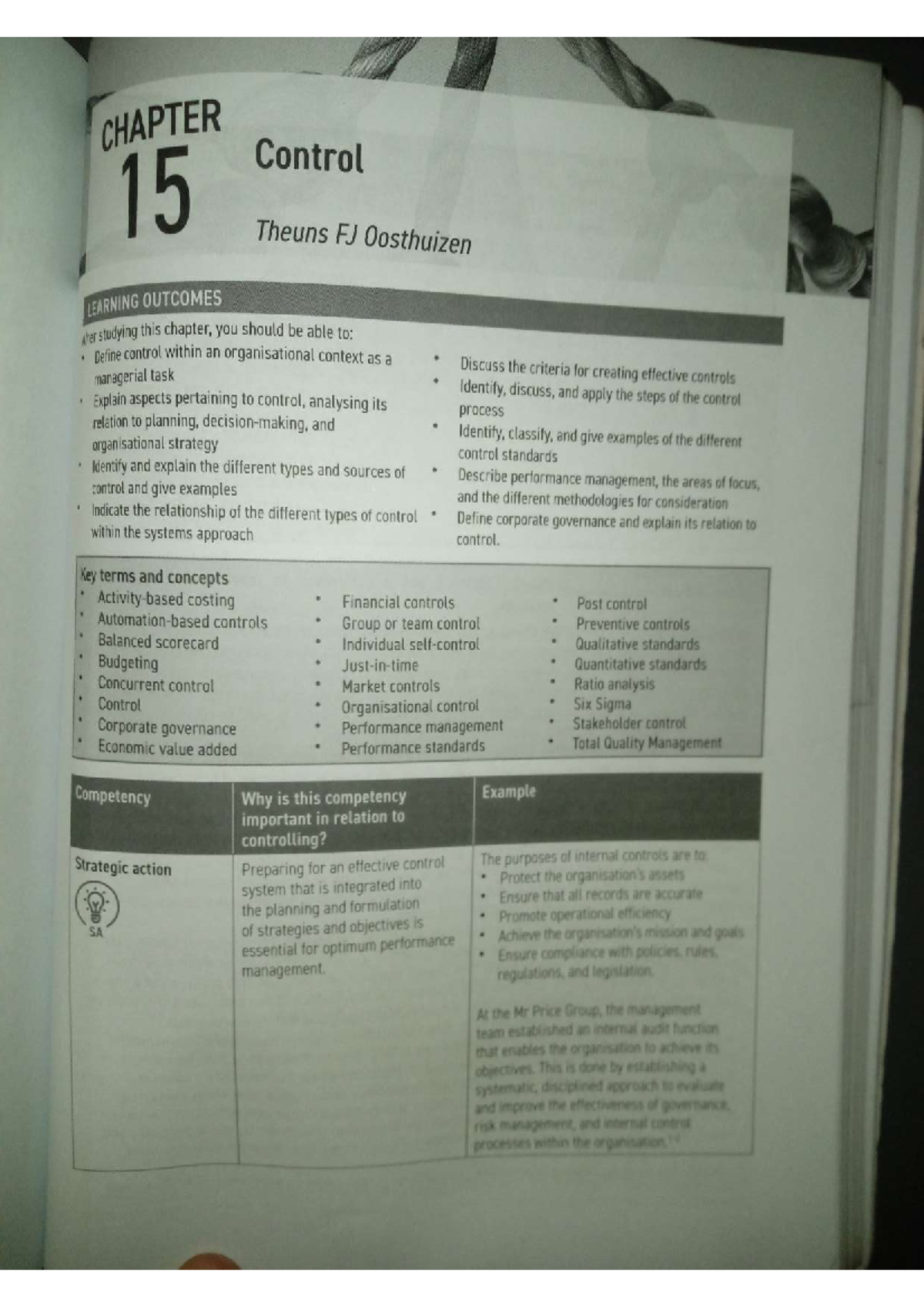 Chapter 15 - Control - CHAPTER Control 15 Theuns FJ Oosthuizen LEARNING ...