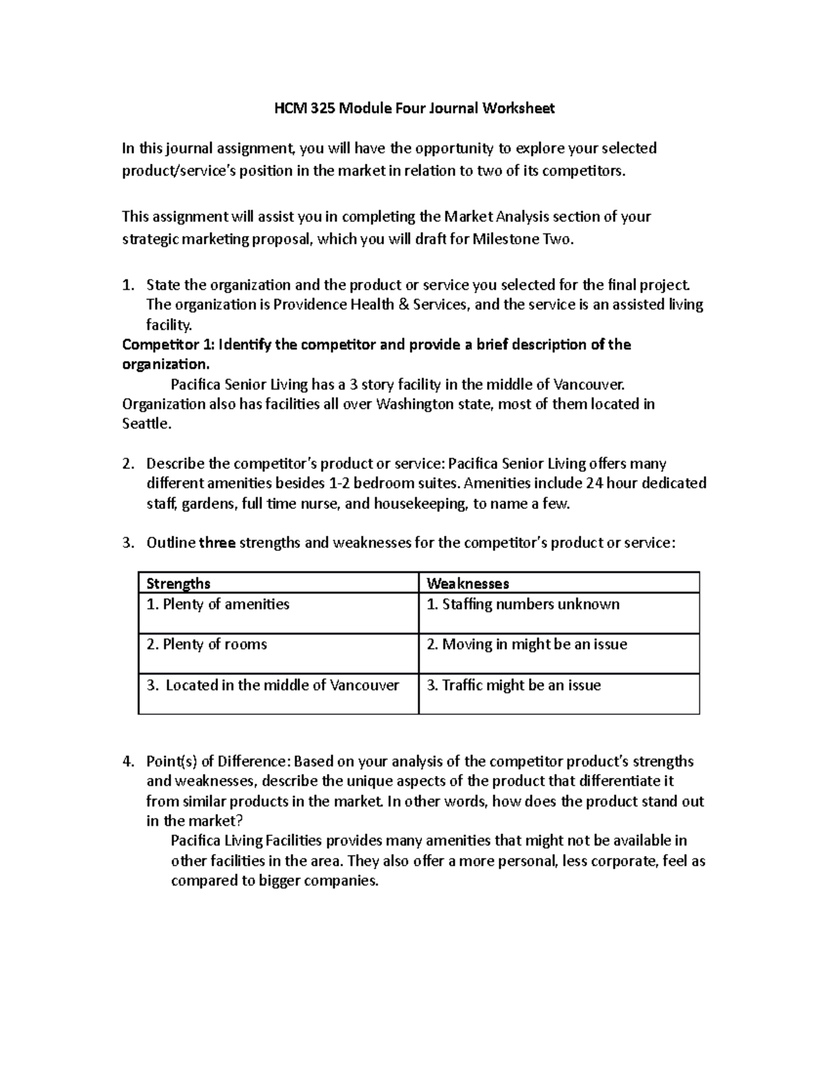 HCM 325 Module Four Journal Worksheet - This assignment will assist you ...