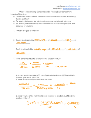 Chem Lab 7 - chem - Calculations and Data Analysis 1 mass crucible w Mg ...