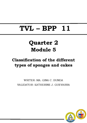 TVL - BPP11 - Q2 - M6 - Quarter 2 Module 6 Different types of Icing, Glazes, Frosting WRITER: MA ...