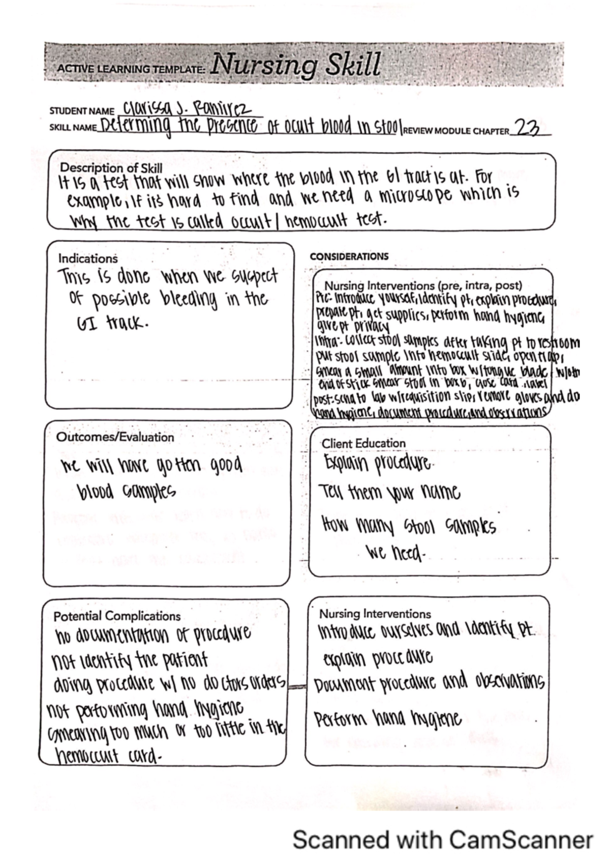 Nursing skills chapter 23 - ACTIVE LEARNING TEMPLATE: Nursing Skill ...
