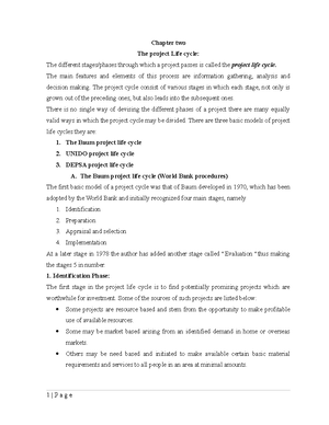 PA chapter 4 - Lecture notes 4 - Chapter Four Project preparation ...