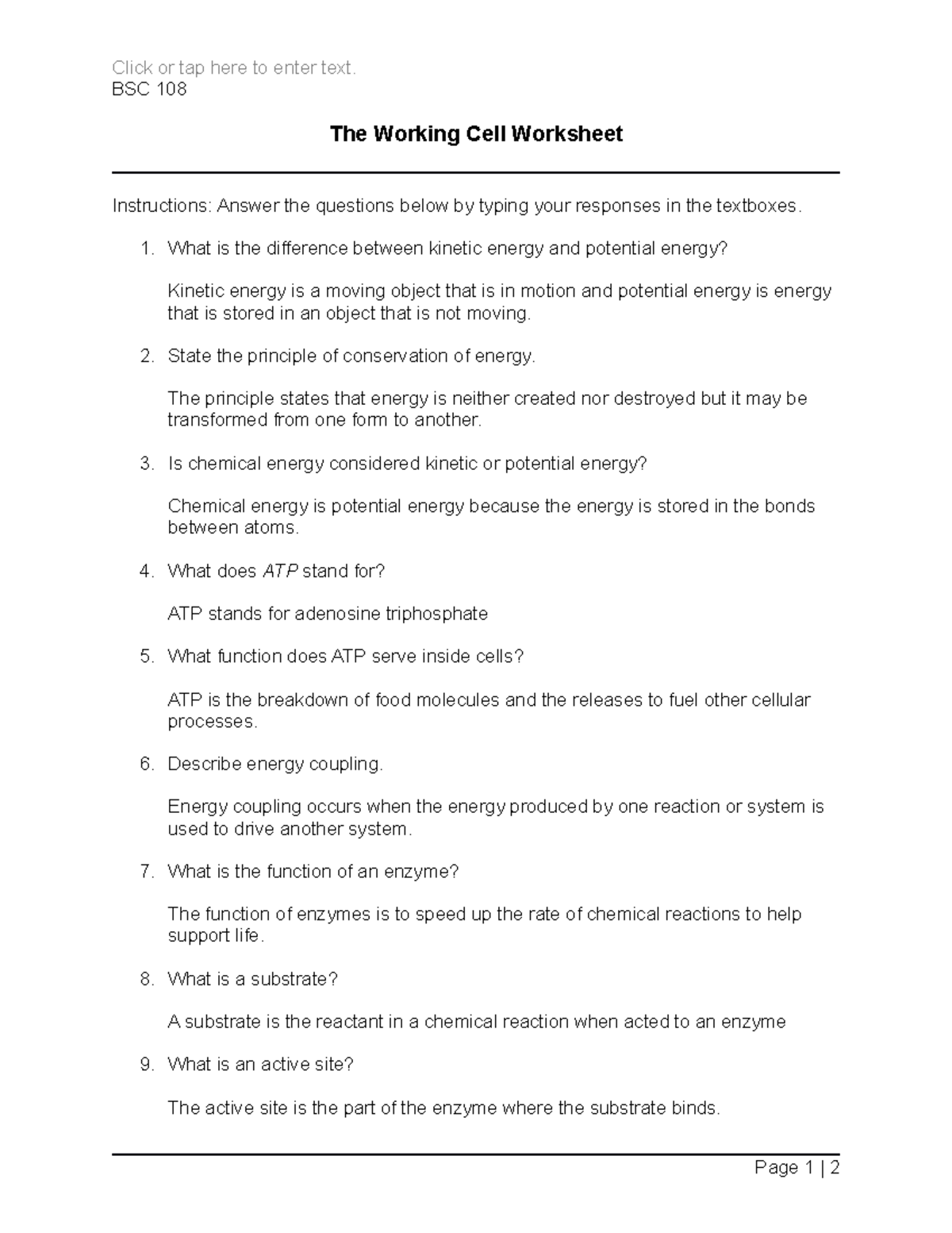 The working cell worksheet module 4 bsc 108 - Click or tap here to ...